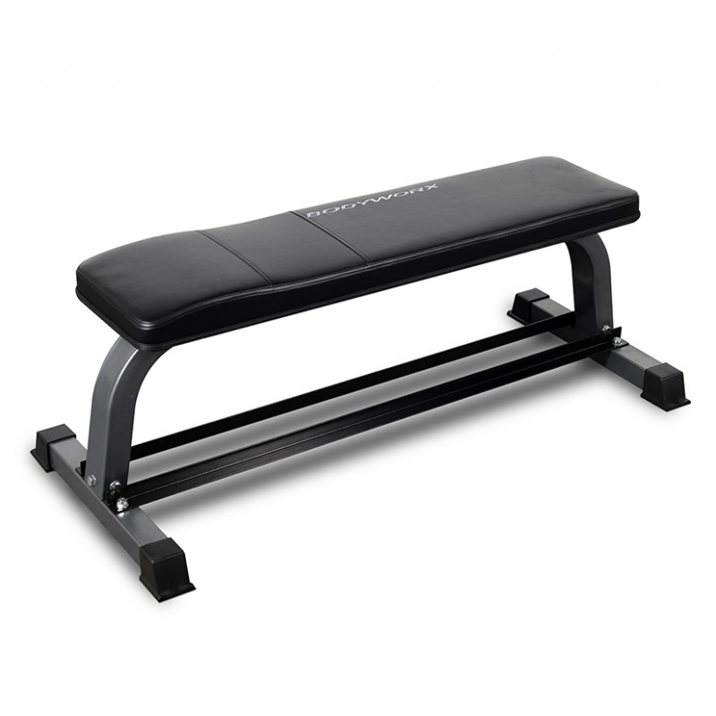 Bodyworx C302FB Flat Bench with Dumbbell Rack - GPI Sport & Fitness